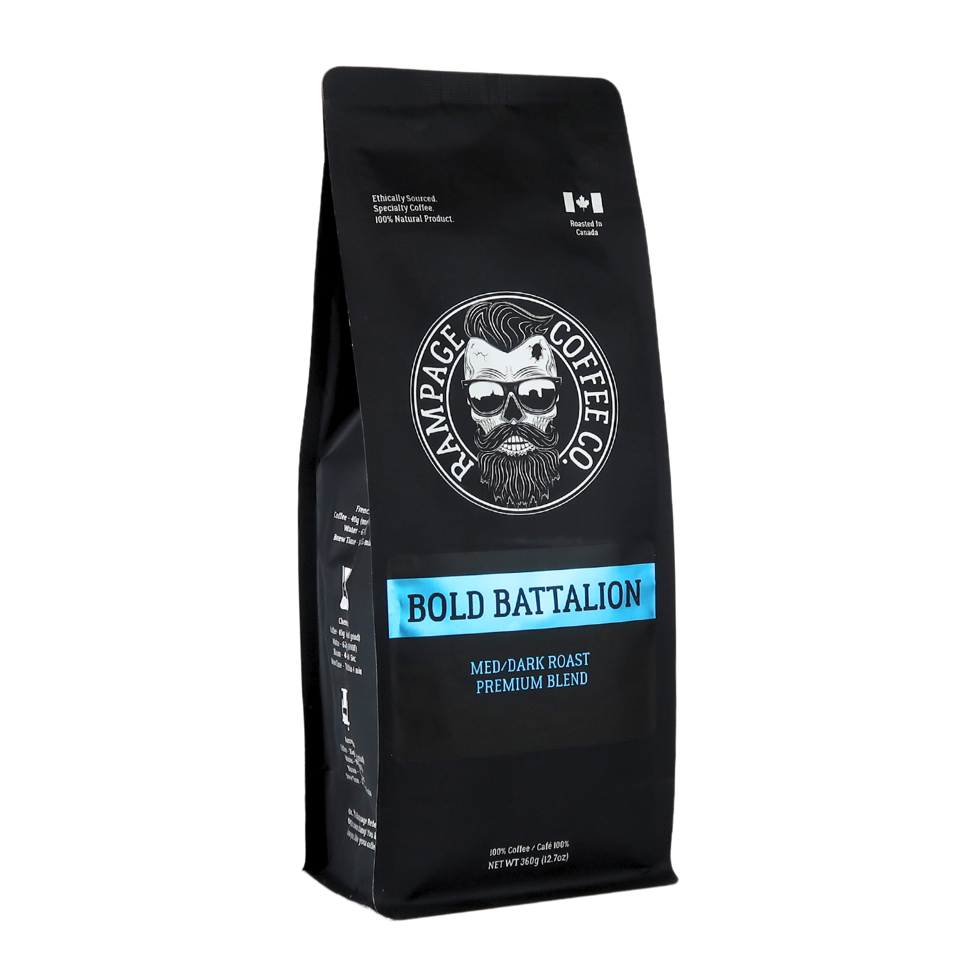 Rampage Coffee Co. BOLD BATTALION Medium/Dark Roast Premium Blend ...